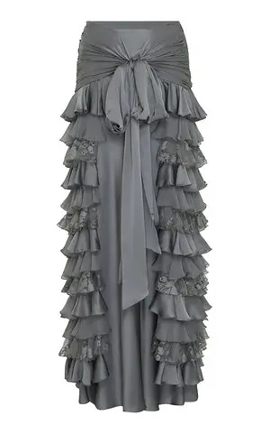 Zimmermann Valiant Ruffled Maxi Skirt - Blue