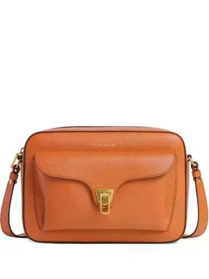 COCCINELLE Leather Shoulder Bag With Front-pocket - Orange