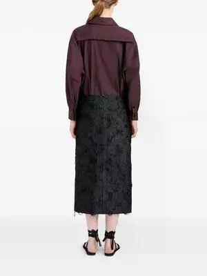 Proenza Schouler Dalma Jacquard Midi Skirt - Black