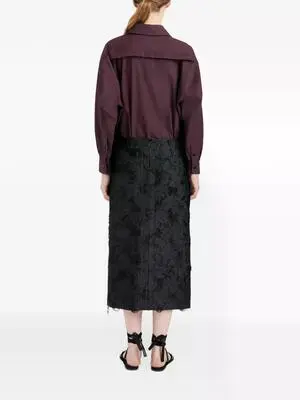 Proenza Schouler Dalma Jacquard Midi Skirt - Black