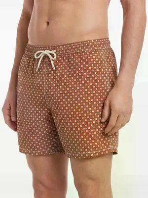 MC2 SAINT BARTH Floral-print Swim Shorts - Brown
