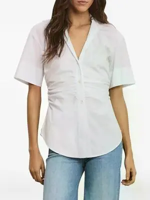 Veronica Beard Devra Short-sleeve Shirt - White