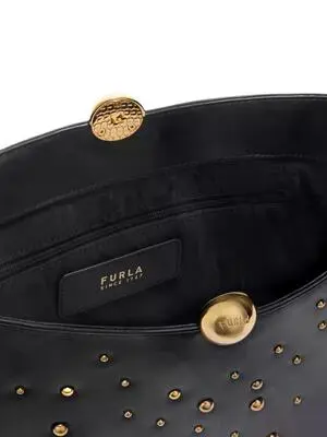 Furla Studded Sfera Soft Shoulder Bag - Black