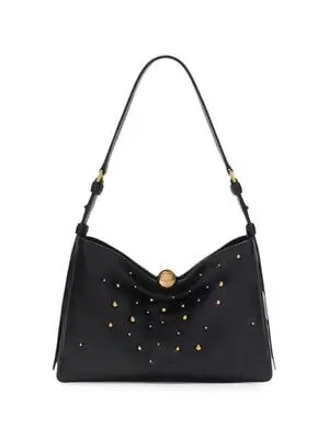 Furla Studded Sfera Soft Shoulder Bag - Black