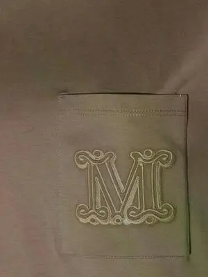 Max Mara T-shirt With Embroidered Pocket - Brown