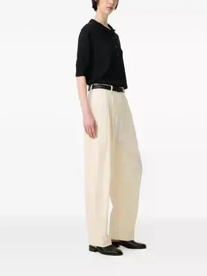 Studio Nicholson Tolsa Collar Knit Polo Top - Black