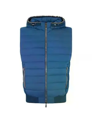 MOORER Padded Hooded Gilet - Blue