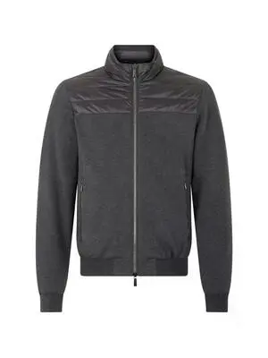 MOORER Panelled Zip-up Jacket - Grey