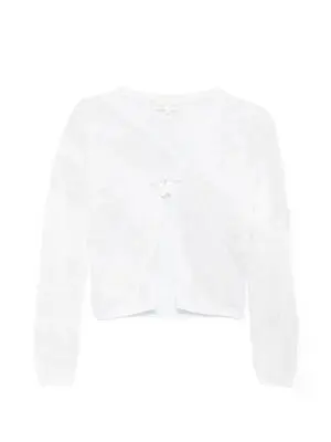 SHUSHU/TONG Threadwork Bow Cardigan - Black