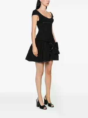 SHUSHU/TONG Deep U-neckline Bow Dress - Black