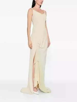 DE SANTIS Gathered Sleeveless Maxi Dress