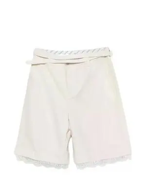 Vivetta Lace Trim Belted Shorts