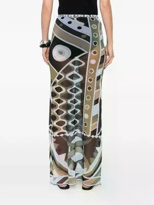 Emilio Pucci Geometric Pattern Skirt - Brown