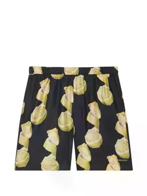 Givenchy Fruit Print Elasticated-waist Shorts - Black