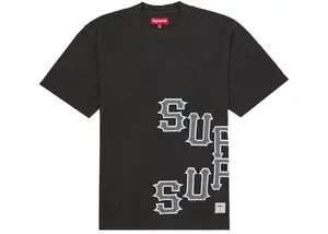 Supreme Cracked Spellout Short Sleeve Top - Black