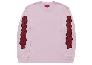 Supreme Cracked Sleeve Long Sleeve Top - Pink