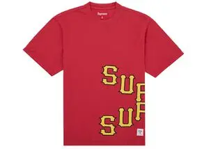 Supreme Cracked Spellout Short Sleeve Top - Red