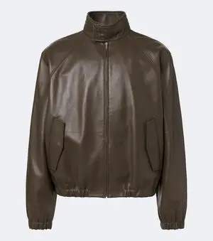 Bottega Veneta Intrecciato Leather Blouson Jacket - Green
