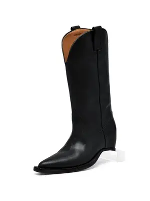MAISON MARGIELA Leather Western Boots - Black