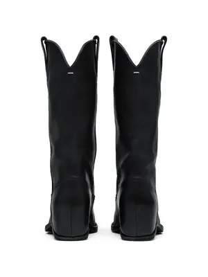 MAISON MARGIELA Leather Western Boots - Black
