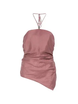 SEMICOUTURE Becka Linen Top - Red