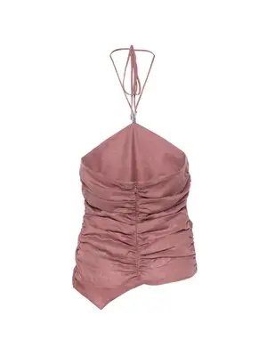 SEMICOUTURE Becka Linen Top - Red