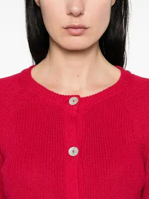 BEYOU Cotton And Cashmere Cardigan - Red