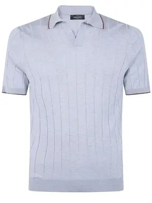 GRAN SASSO Tennis Skipper Short Sleeves Polo Shirt - Gray