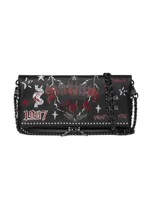 Zadig&Voltaire Leather Clutch With Metal Chains - Black