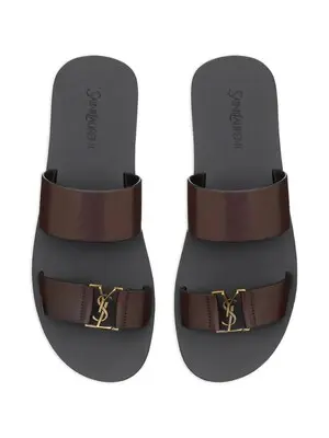 Saint Laurent Babylone Slides - Brown