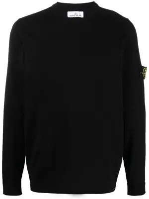 Stone Island Lightweight Cotton Crewneck Jumper - Black