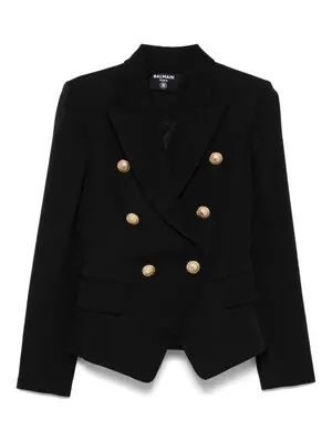 Balmain Double-breasted Wool Jacket - Black