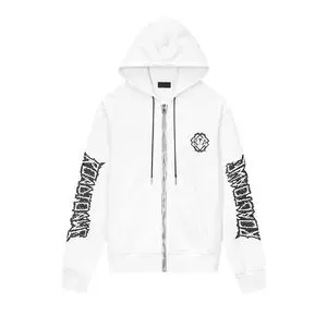 RtA Floyd Zip Up Hoodie - White