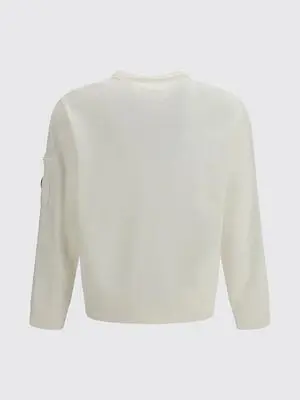 C.P. COMPANY Cotton Crewneck Sweatshirt With Logo Detail - White