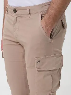 MASON'S Stretch Cotton Cargo Trousers - Beige