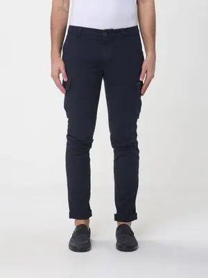 MASON'S Stretch Cotton Cargo Trousers - Blue