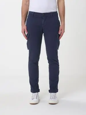 MASON'S Stretch Cotton Cargo Trousers - Navy
