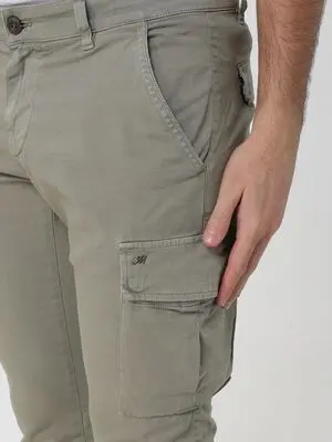 MASON'S Stretch Cotton Cargo Trousers - Sage