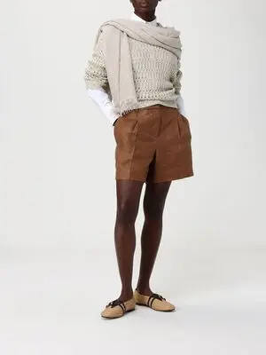 Brunello Cucinelli High-waisted Linen Shorts