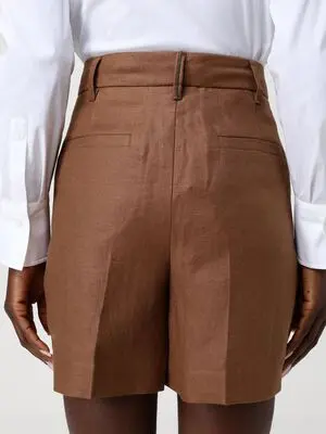 Brunello Cucinelli High-waisted Linen Shorts