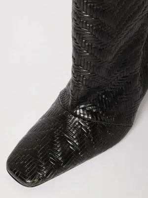 Coperni Bridge Woven Leather Knee-high Boots - Brown