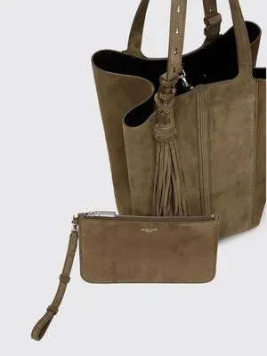 GOLDEN GOOSE 24/7 Suede Shoulder Bag With Tassel Detail - Brown