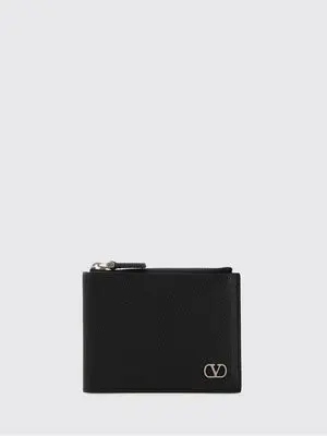 Valentino Garavani Vlogo Grained Leather Credit Card Holder - Black