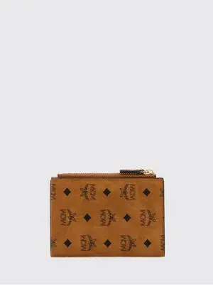 Mcm Wallet In Coated Cotton With All-over Logo