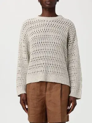 Brunello Cucinelli Sequined Knit Sweater - Beige