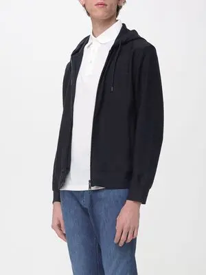 Emporio Armani Monogrammed Full Zip Hoodie - Blue