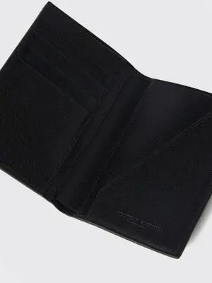 Brunello Cucinelli Bifold Calfskin Leather Card Holder With Embossed Logo