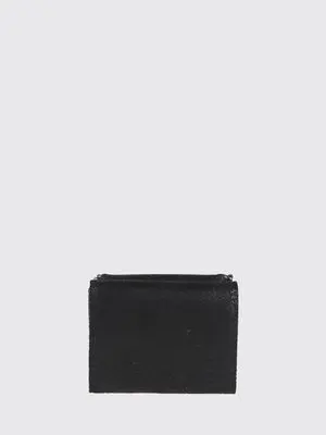 Stella McCartney Falabella Crackled Synthetic Suede Wallet - Black