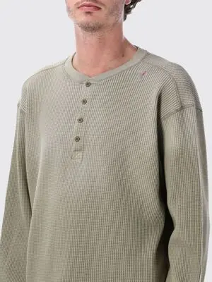 ROA Cotton T-shirt With Buttons - Grey