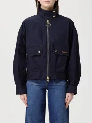 Barbour X Ganni Blue Waxed Cotton Bomber Jacket - Navy